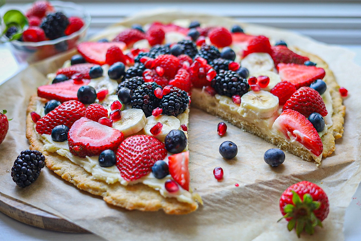 Simple Sourdough Fruit Pizza with Sugar Cookie Crust - Simple is Gourmet