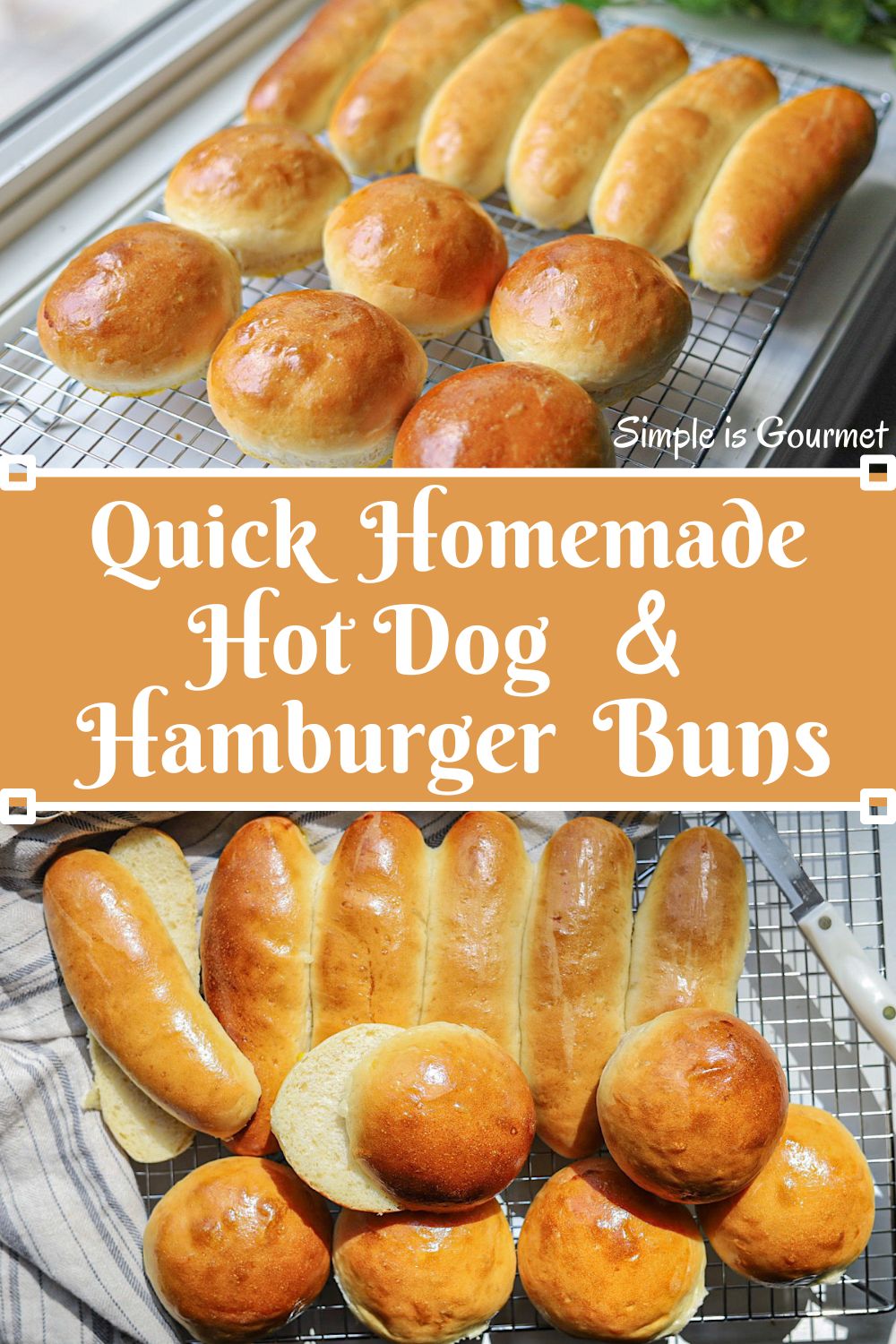 Quick Homemade Hot Dog and Hamburger Buns - Simple is Gourmet